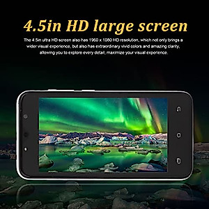 Unlocked Cell Phone, 4.5in White Mobile Phone for Smart Phone 4GB RAM 32GB ROM Dual SIM Phone, MTK6889 Deca Core, 5MP 13MP Camera, 4950mAh Battery