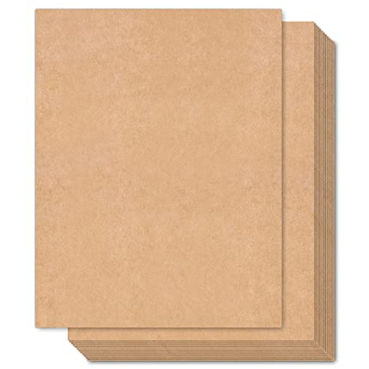 Ohuhu 8.5 x 11 Brown Kraft Cardstock Thick Paper 100 Sheets + 100 Sheets Cream Colored Cardstock 8.5 x 11