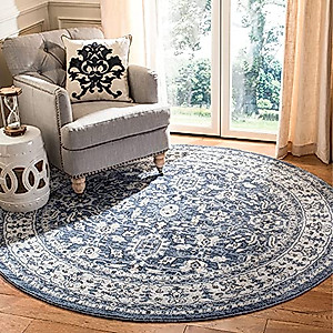 SAFAVIEH Charleston Collection 9' x 12' Navy / Cream CHL412N Oriental Distressed Non-Shedding Living Room Bedroom Dining Home Office Area Rug