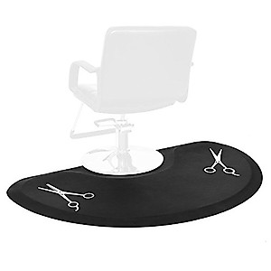 OmySalon 1/2'' Thick Anti Fatigue Mat for Hairstylist Standing, 3'x5' Barber Floor Matt with Scissor Under Salon Chair, Hair Cutting Hairdressing Equipment