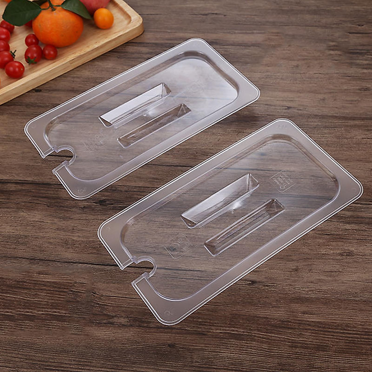 Voittozege 12 Pcs Food Pan Lids 1/3 Size Polycarbonate Notched Cover Clear Food Pan Cover with Handle Restaurant Commercial Hotel Pan Lid for Restaurant Commercial Food Container Storage