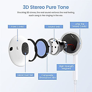 2 Pack -Apple Earbuds for iPhone Headphones [Apple MFi Certified] with 3.5mm Connector with Mic Volume Control Compatible with iPhone/iPad/iPod, Computer, MP3/4, Android 3.5mm Audio Devices