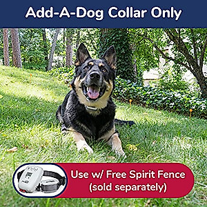 Free Spirit In-Ground Fence Add-A-Dog Collar - Additional, Extra or Replacement Shock Collar with Tone/Vibrate and Shock