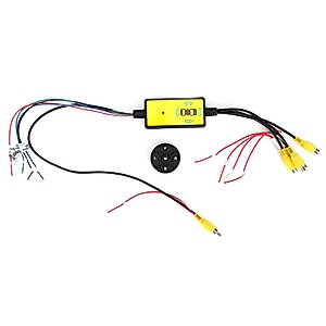 Qiilu Car Backup Camera Splitter Switch, Intelligent Car Video Switcher Converter 4 Input 1 Output Switch Video System Auto Parts