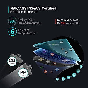 Frizzlife CB10R Replacement Filter Cartridge for DW10, DW10F, TW10, TW10F Under Sink Water Filters