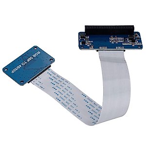 fosa RGB LCD Driver Board Kit 50Pin to 40Pin PCB Adapter Board DPI Driver with FFC Line for /OS Blue