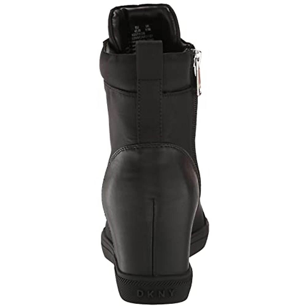 DKNY Women's Calz Lace Up Wedge Sneaker, Black, 9