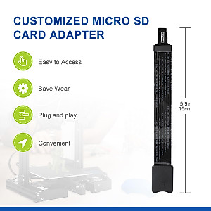LANMU Micro SD to Micro SD Card Extension Cable Adapter Flexible Extender Compatible with Ender 3 Pro/Ender 3/Ender 3 V2/Ender 5 Plus/Ender 5 Pro/CR-10S Pro/Raspberry Pi(5.9in/15cm)