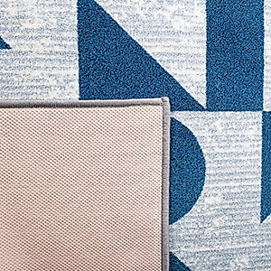 Safavieh Kids Playhouse Collection Machine Washable Slip Resistant 7'9" x 10' Grey/Blue KPH222F Abstract Distressed Playroom Nursery Bedroom Area Rug