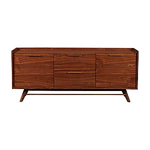 Unique Furniture 71" 3-Section Wood Sideboard in Walnut