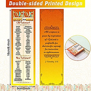 Pack of 60 Books of The Bible Bookmarks Christian Inspirational Bible Bookmark Religious Bookmarks for Readers, Kids, Teens, Men or Women Home Classroom Office Supplies, 2 x 6.5 Inches