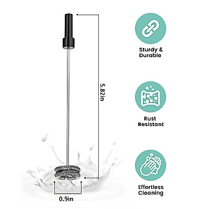 Maestri House Rechargeable Milk Frother Whisk Rods (2 Pcs)