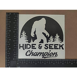 Sasquatch, Bigfoot, Hide and Seek Champion Decals (Black, Large ~5")