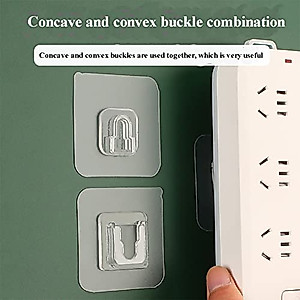 CARURLIFF 6 Pairs Wall Mounted Replacement Sticky Pads for Kitchen Bathroom Shower Caddy Organizer Rack Holder Nail Free Adhesive Hooks (6 Concave and 6 Convex)