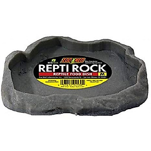 Zoo Med Repti Rock - Reptile Food Dish Medium (7.25" Long x 5.9" Wide) - Pack of 12