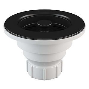 Lexicon Quartz Kitchen Sink Strainer with Decorative Matte Black Finish, Fits 3.5 Inch Drain Hole LG-SB-K