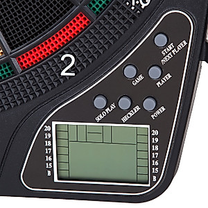 Arachnid Reactor Electronic Dartboard and Cabinet with LCD display, Cricket Scoring Displays, 8-Player Scoring,Black