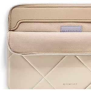 Comfyable Cute Tablet Sleeve for Women, Compatible for iPad Pro 12.9 inch M2 M1 2022 2021 2020 & Smart/Magic Keyboard with Pencil Holder - Quilted PU Leather Bag Waterproof Slim Carrying Cover Case