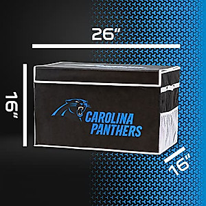 Franklin Sports NFL Carolina Panthers Folding Storage Footlocker Bins - Official NFL Team Storage Organizers - Collapsible Containers - Large