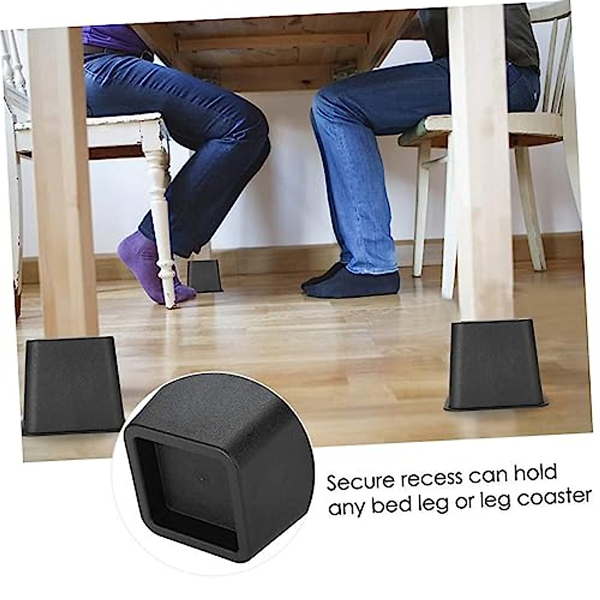 DOITOOL 4pcs Table Leg Protectors Silicone Table Protector Carpet Protector for Furniture Legs Heavy Duty Furniture Lifter Mattress Risers Square Bumper Protective Agent Heightener Floor