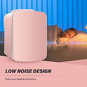 YSSOA 4L Mini Fridge, 6 Can Portable Cooler & Warmer Compact Refrigerators 100% Freon-Free & Eco-Friendly, for Food, Drinks, Skincare, Office, Pink New