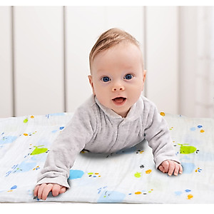 Muslin Swaddle Blankets Neutral Receiving Blanket for Boys and Girls Soft Whale Print Muslin Swaddling Blanket 47 x 47 inches