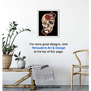 Poster of Wall Art - Gothic Skull Wall Decor - Snake Picture - Glam Print for Room or Home Decoration - Fashion Design - Designer Gifts for Women, Wife, Her, Teens, Girls - Glamour Couture