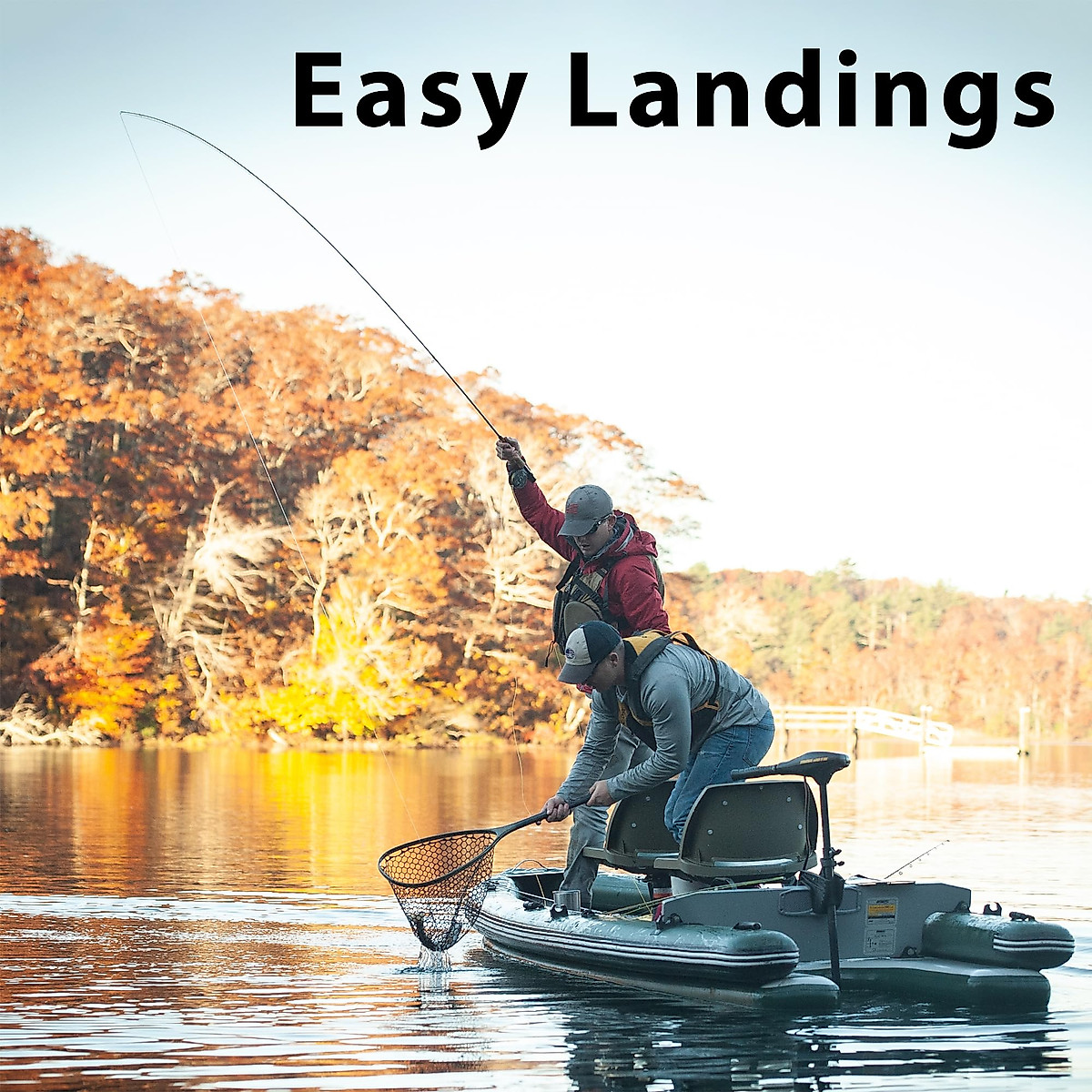 Sea Eagle FSK16 FishSkiff Inflatable 16', High Pressure, Drop-Stitch, 1-3 Person Frameless Fishing Boat w/Rigid 6” External Keel - Portable, Storable, and Transportable (FSK16 2 Person Swivel Seat)