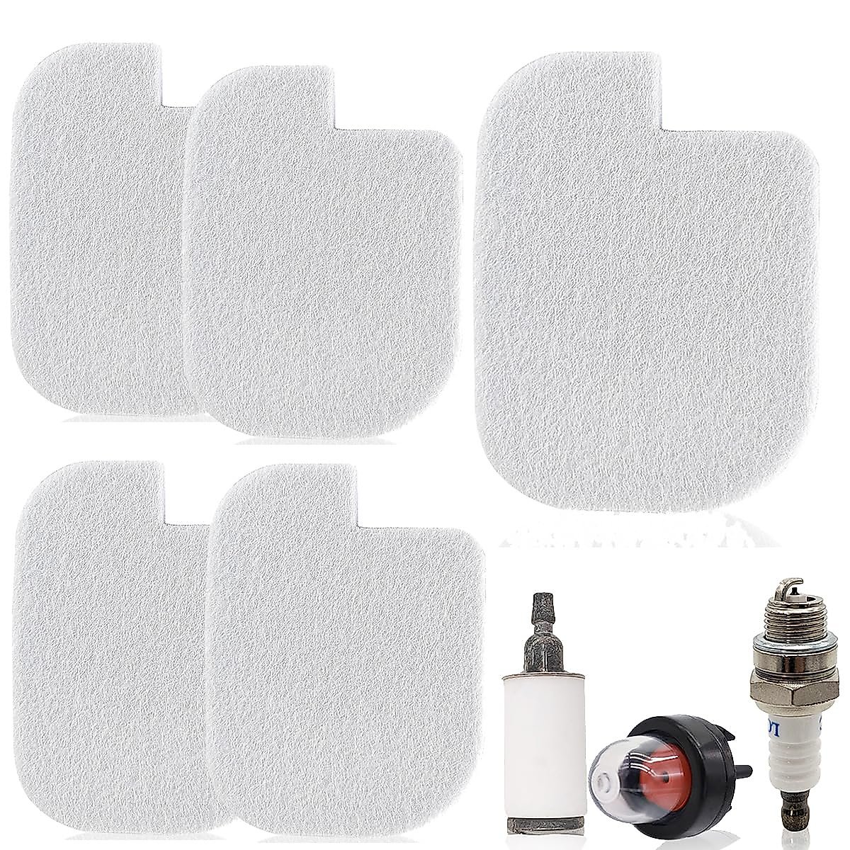 5 Pack 530057925 Air Filter Fuel Filter Primer Bulb for Poulan P3314 P3314WS P3314WSA P3416 P3516PR P3816 P4018 P4018WM P4018WT PP3416 PP3516 PP3816 PP4018 PPB3416 Pro Chainsaw