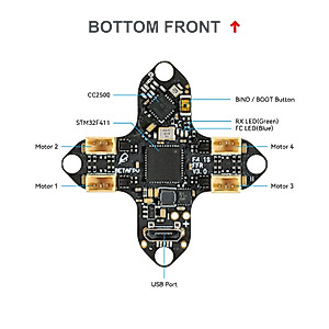 BETAFPV F4 1S 5A AIO Brushless Flight Controller with Built-in SPI Frsky Receiver, 8MB BlackBox, BT2.0 Cable Connector for 65/75mm 1S Micro FPV Whoop Drones