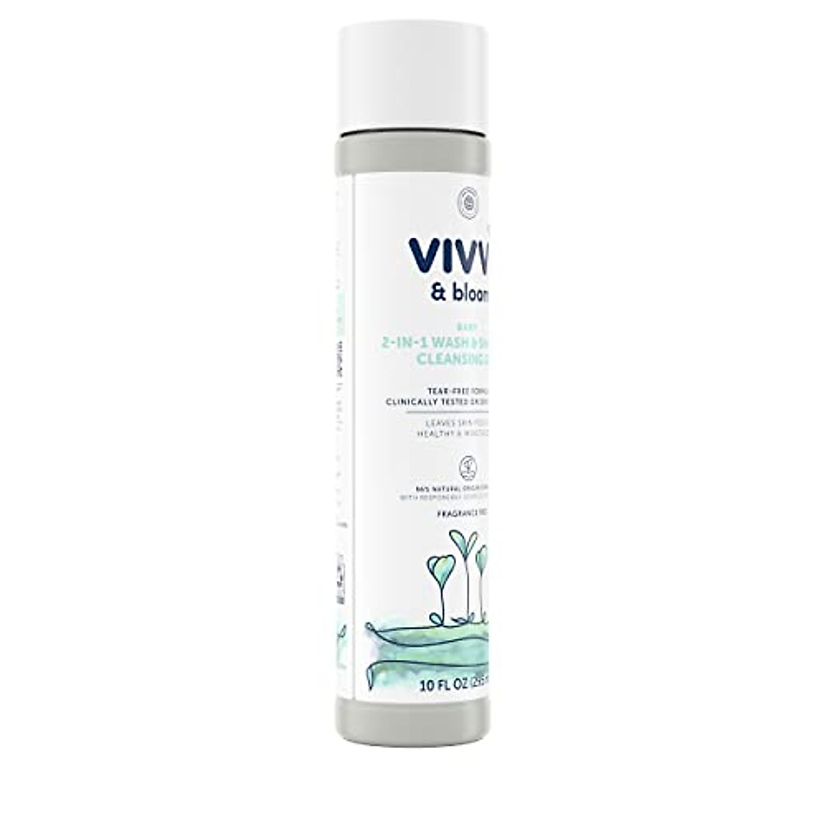 Vivvi & Bloom Gentle 2-in-1 Baby Wash & Shampoo Cleansing Gel, Leaves Sensitive Skin Feeling Healthy & Moisturized, Fragrance-Free, Formulated Without sulfates, paraben, & Dyes, 10 fl. Oz