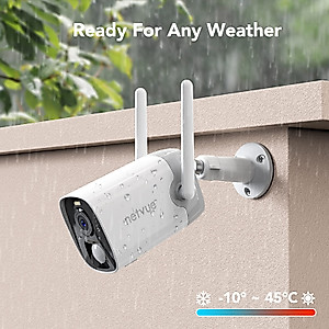 NETVUE Security Camera Wireless Outdoor, 2K Color Night Vision AI Motion Detection, WiFi Home Outdoor Camera, IP65 Weatherproof, 2 Way Audio, Spotlight Siren Alarm, Cloud/SD Storage