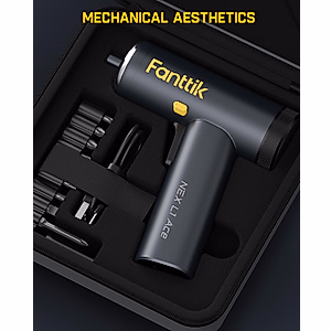 Fanttik L1 Ace 3.7V Cordless Screwdriver, Electric Screwdriver Kit with EVA Storage Bag, 6 Settings Torque Knob, HD Display, 2000mAh, LED Light, 1/4''Hex, Repair Tool for Desktop/Furniture