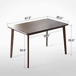 Livinia 3-Piece Dining Table Set, Canberra 47.2" Table (Walnut) Canberra 37.4" Dining Bench (Walnut) Set