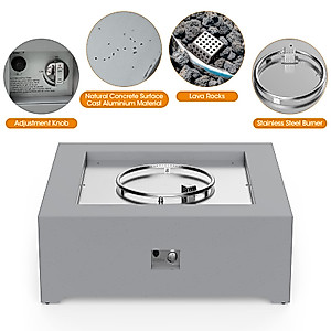 Onlyfire Premium 42” Outdoor Fire Pit Table with Lava Rocks& 12FT Hose, Large Propane Gas Firepit, Smokeless Fireplace 60,000BTU for Backyard Patio Bonfire Party, Patio Heater, Sand Cast Aluminum