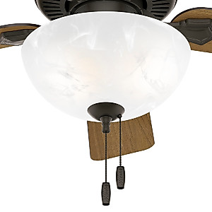 Hunter Fan Company Swanson 44-inch Indoor New Bronze Casual Ceiling Fan With Bright LED Light Kit, Pull Chains, and Reversible WhisperWind Motor Included