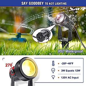 APONUO 76FT Low Voltage Led Landscape Light, Landscape Lights with Transformer Waterproof Landscape Lighting Kit Warm White 12W Landscape House Light for Yard, Lawn, Tree (6 Lights)