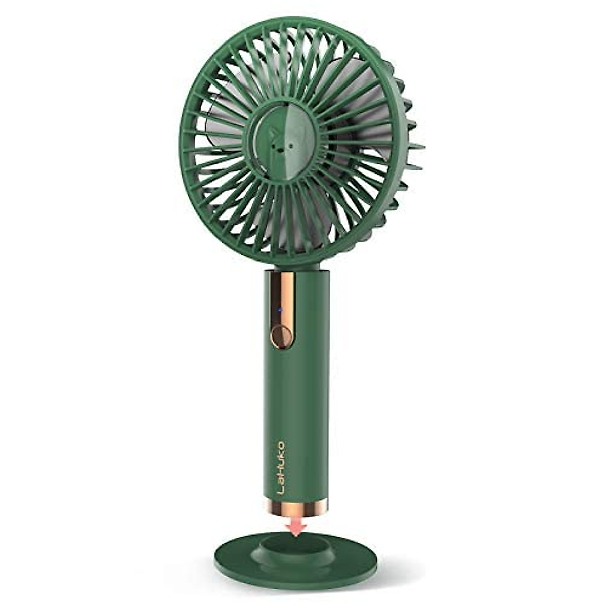 LaHuko Mini Handheld Fan, USB Desk Fan, Small Personal Portable Table Fan with USB Rechargeable Battery Operated Cooling Folding Electric Fan for Travel Office Room Household(Green)