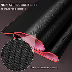 RGB Gaming Mouse Pad, Large Led Mouse Pad with 12 Lighting Modes, Gaming Keyboard Non-Slip Rubber Base PC Gaming Desk Pad,High-Performance Pad Optimized for Gamer,31.5x11.8 inch (Pink)