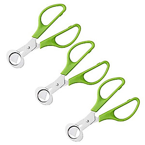 Calary 3Pcs Quail Egg Cutter Scissors Kitchen Egg Shears Tool (Green)