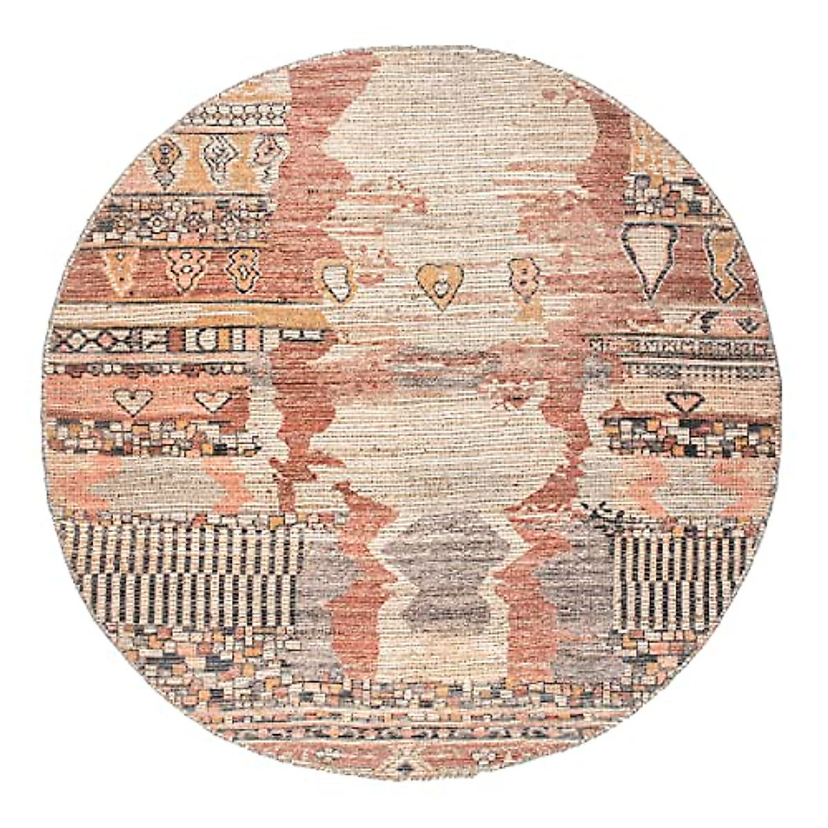 nuLOOM Hermina Flatweave Tribal Jute Area Rug, 6' Round, Multi