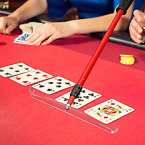 Cabilock Poker Chips Bingo Chips Wand Poker Chip Tray Dice Chips Rake Collector Rake Game Chips Collecting Rod Accessory Rake Chip Tray Metal Dice Metal Dice