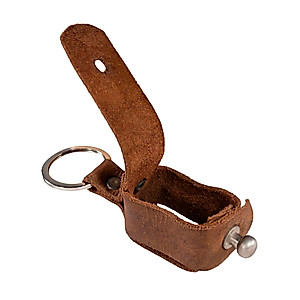 Hide & Drink, Leather Measuring Tape Holder Keychain, Key Ring Organizer, Tailor Accessories, Handmade Includes 101 Year Warranty :: Bourbon Brown