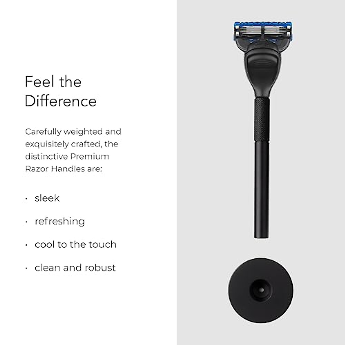 Bolin Webb Generation Razor and Stand in Black, Precision Engineered Aluminium Handle Fitted with 5 Blade Razor Cartridge, Luxury Shaving Set For Men