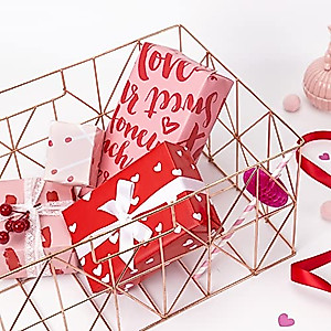 WRAPAHOLIC Valentine's Day Wrapping Paper Roll - Mini Roll - 3 Rolls - 17 Inch X 120 Inch Per Roll - Pink and Red Sweet Design for Wedding, Baby Shower and Birthday