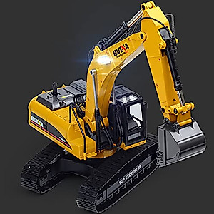 TOYGA RC Excavator Construction Truck 3-in-1 Crusher Timber Grab Truck Digger Vehicle 2.4G 23CH 1:14 Remote Control Excavator with Smoke Effect LED Light, 50 x 29.5 x 17cm (20KNDTNC59L15MSROY7R0MC)