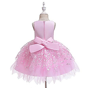 COMISARA Toddler Baby Girls Infant Kids Birthday Prom Pageant Wedding Bridesmaid Party Performance Fancy Formal Princess Ball Gown Flower Girl Dress Size 3T (Pink 110)