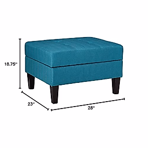 Christopher Knight Home Zahra Fabric Storage Ottoman, Teal / Dark Brown