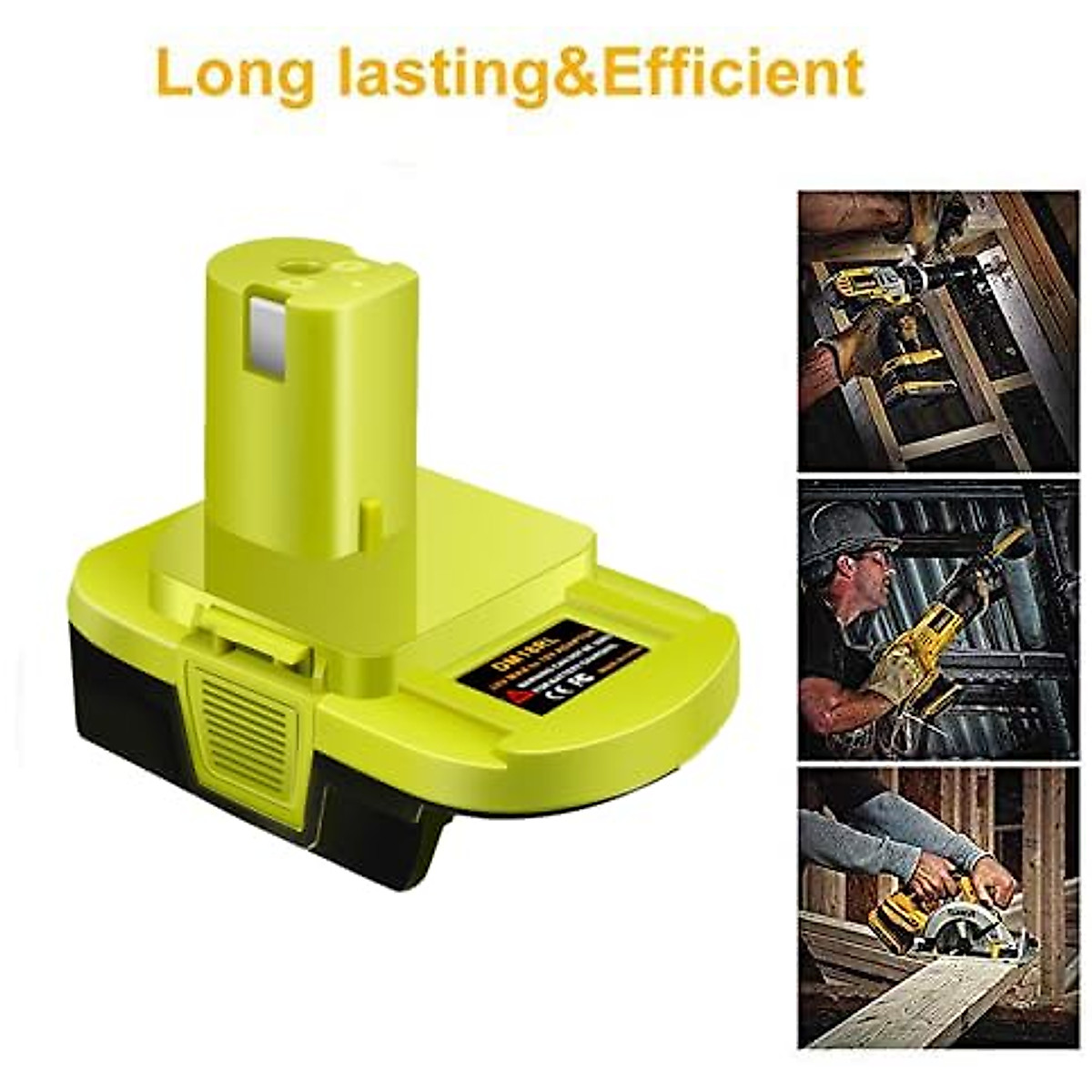 DM18RL Battery Adapter for Dewalt & for Milwaukee to for Ryobi Battery Adapter, Convert for Dewalt 20V Llithium Battery to for Ryobi Tool 18V P105 P107 P108 Battery with 5V 2.1A USB Charge