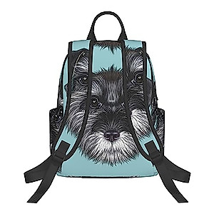 GAGALU Laptop Backpack Schnauzer Blue Printed Lightweight Outdoors Backpack